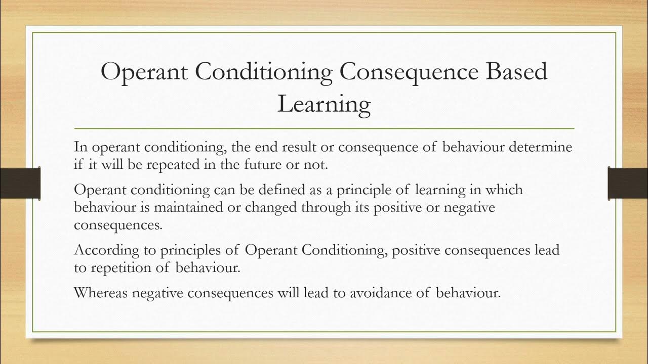 Operant Conditioning Consequence Based Learning - YouTube