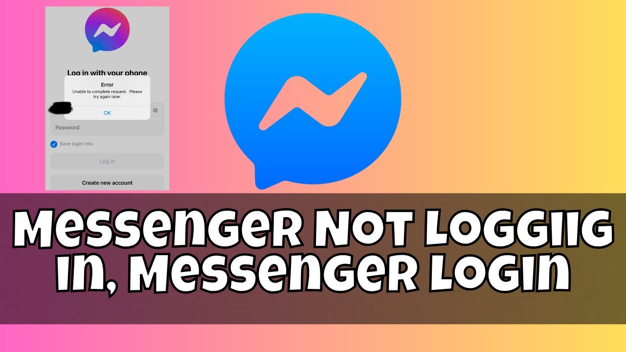 Messenger Not Loggiig in, Messenger login problem fix 2024 - YouTube