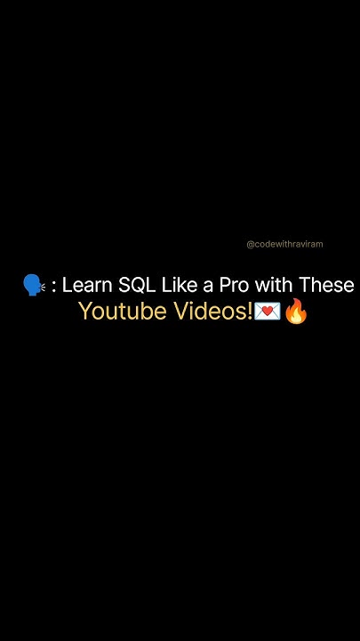 Learn SQL From Youtube videos 🚀💌#shorts #short #shortvideo #explore #explorepage - YouTube