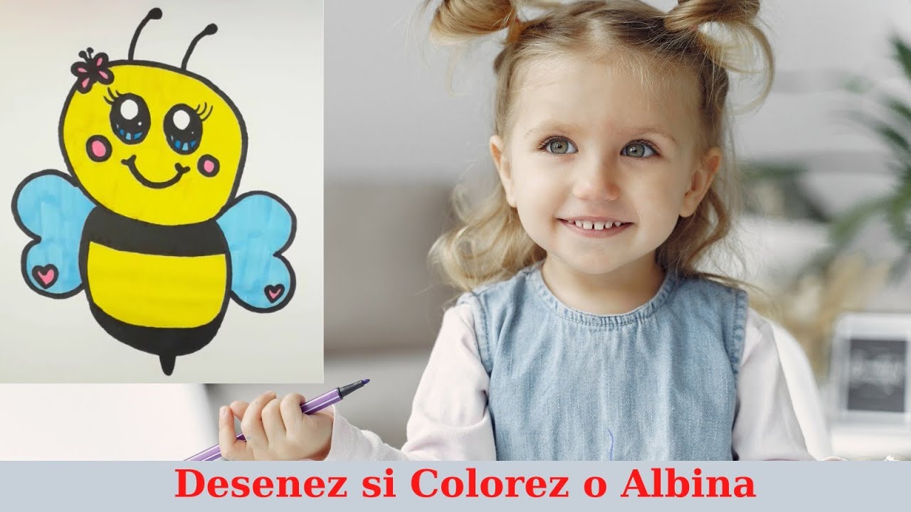 Desenez si Colorez o albina I Deseneaza cu Nao - YouTube