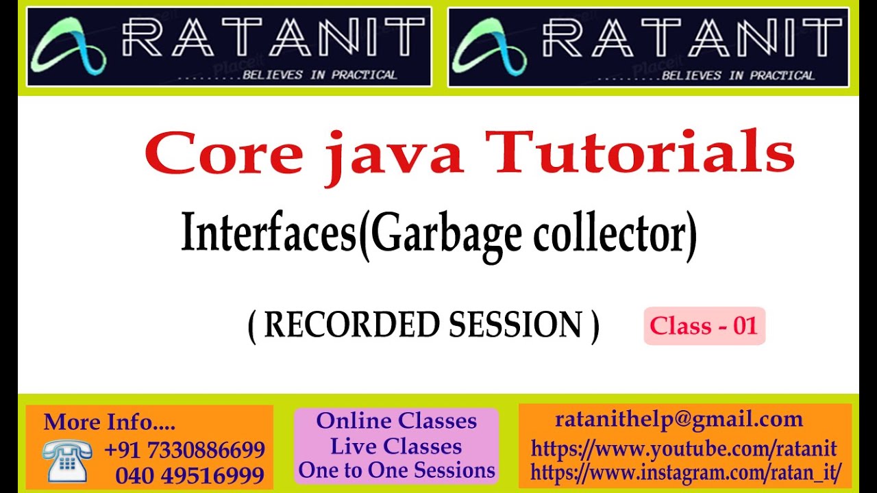 Core java Tutorials || Interfaces {Garbage Collector} || by Mr.Ratan ...