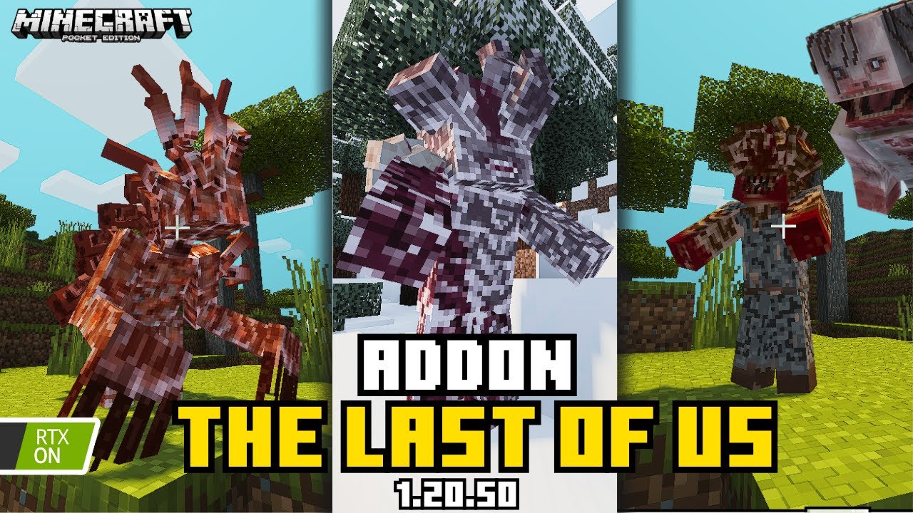 ADDON de APOCALIPSIS ZOMBIE para MINECRAFT 1.20.50*The Last Of Us ...
