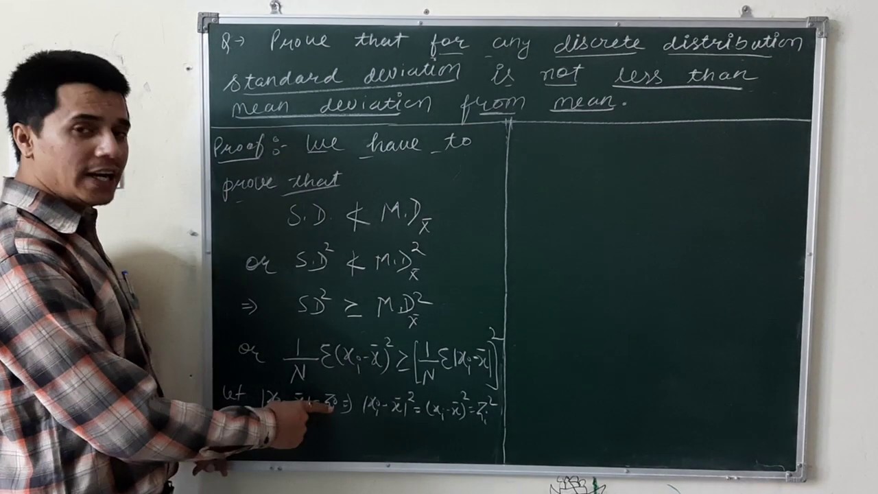 Measures of Dispersion Part 4: Proof- Standard Deviation is not less ...