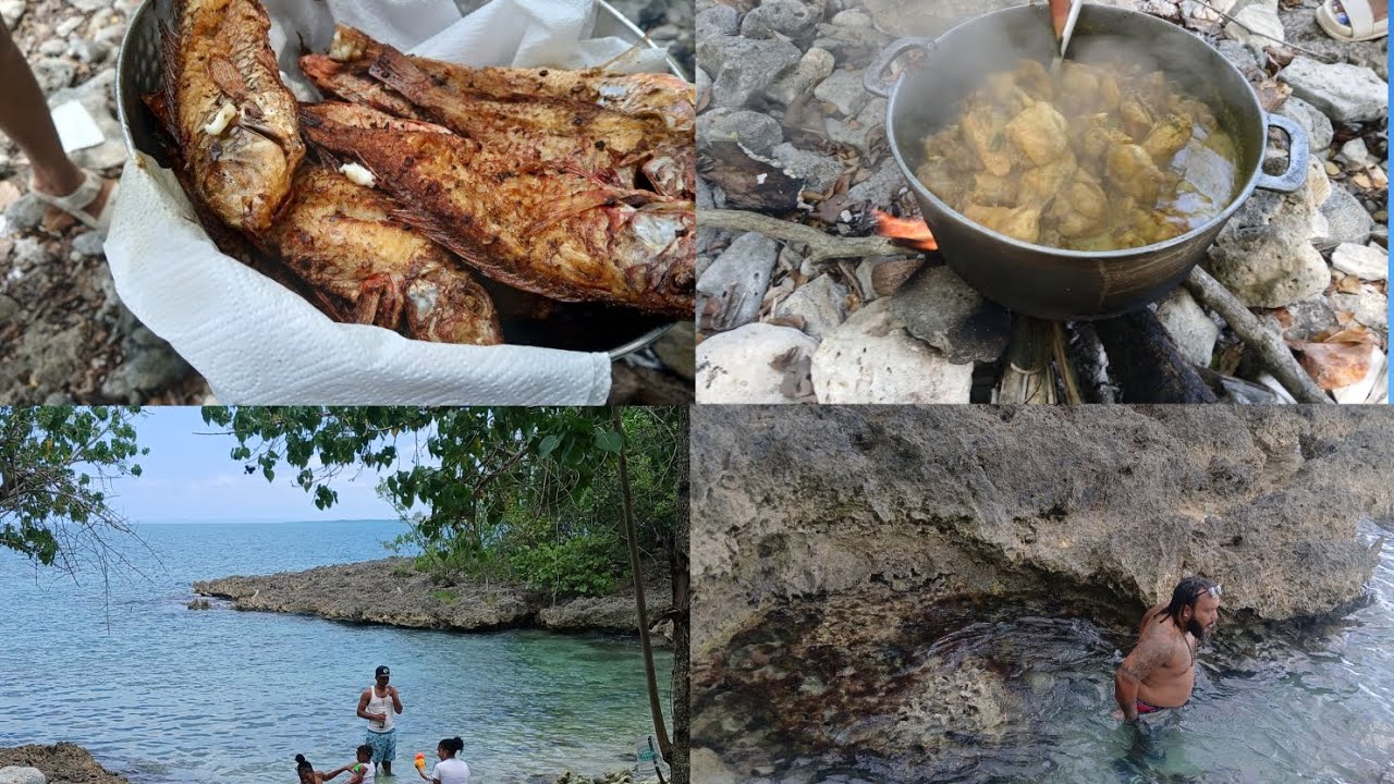 COOKOUT ON THE BEACH IN WESTMORELAND FRY FISH N CURRY CHICKEN [MUST ...
