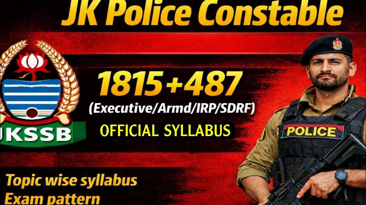 JK Police Constable Syllabus 2026 | Official Syllabus | Exam Pattern ...