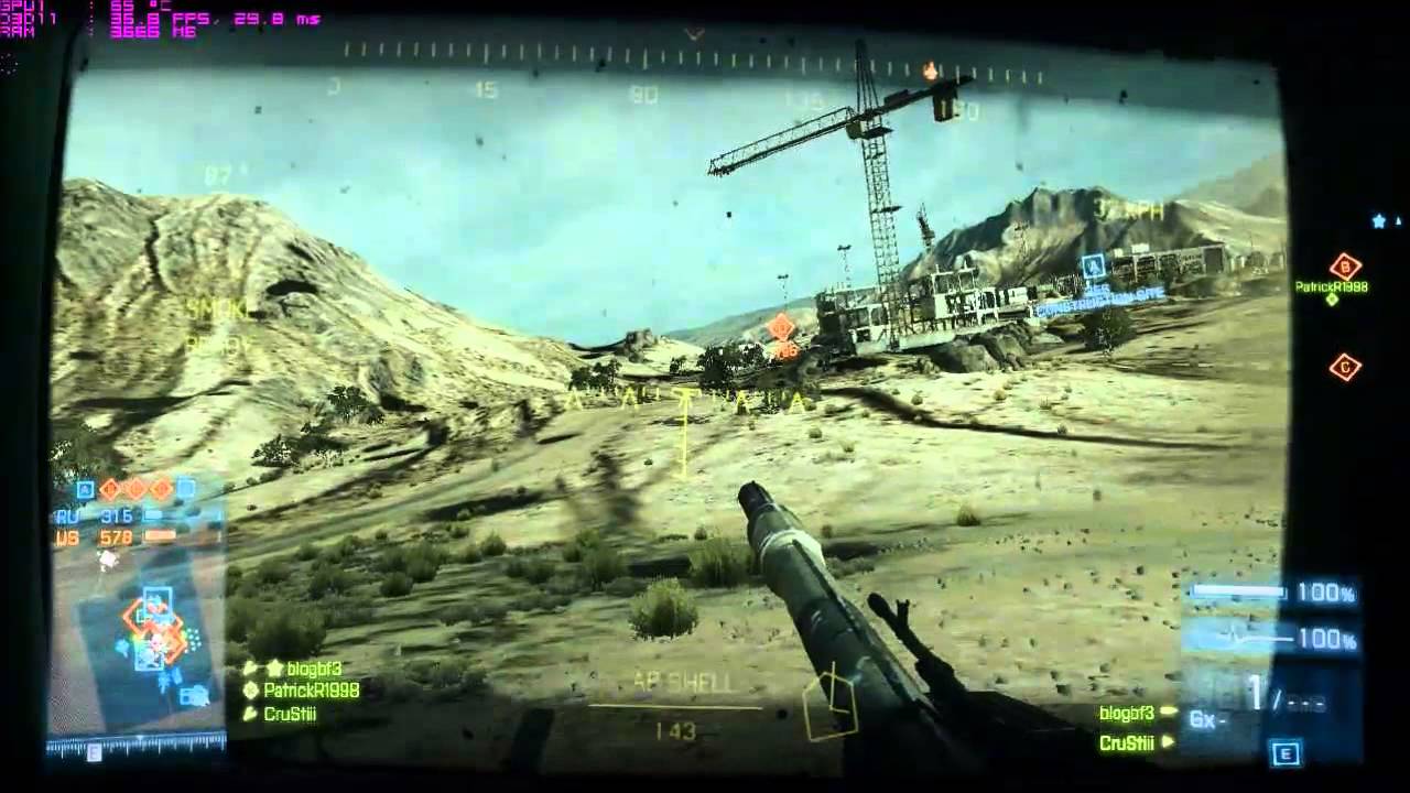 bf3 tank shots nvidia GT 710m gameplay 16:9 720p - YouTube