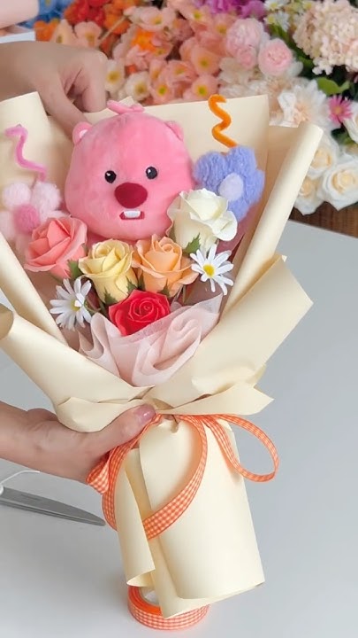 잔망 루피의 변신 Making Doll Bouquets Shorts Bouquet 꽃다발만들기 인형꽃다발 잔망루피 Youtube