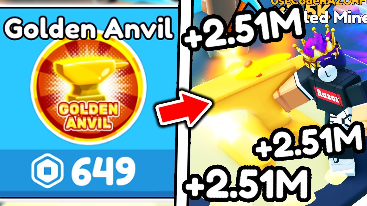 I UNLOCKED GOLDEN ANVIL and Became SUPER OP in Roblox Epic Mining ...