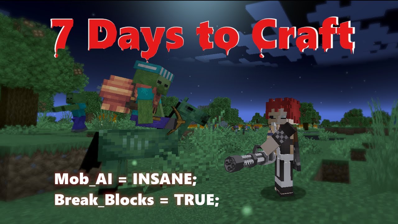 Lets Play - 7 Days to Craft: "Guns, Caves, and Flying Spiders!" - YouTube