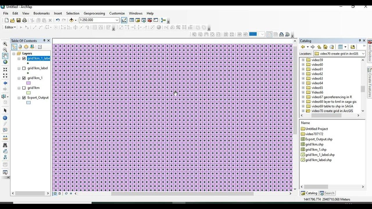 Create point grid or fishnet of specified interval in ArcGIS - YouTube