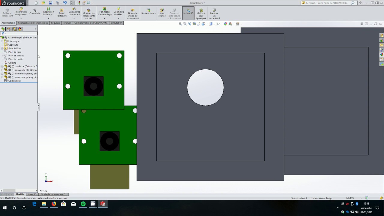 07 Créer Un Assemblage Simple Avec Solidworks Youtube