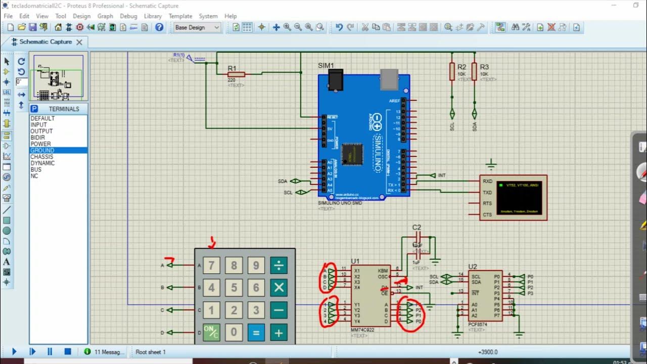 diseño de un teclado matricial por protocolo I2C en ARDUINO - YouTube