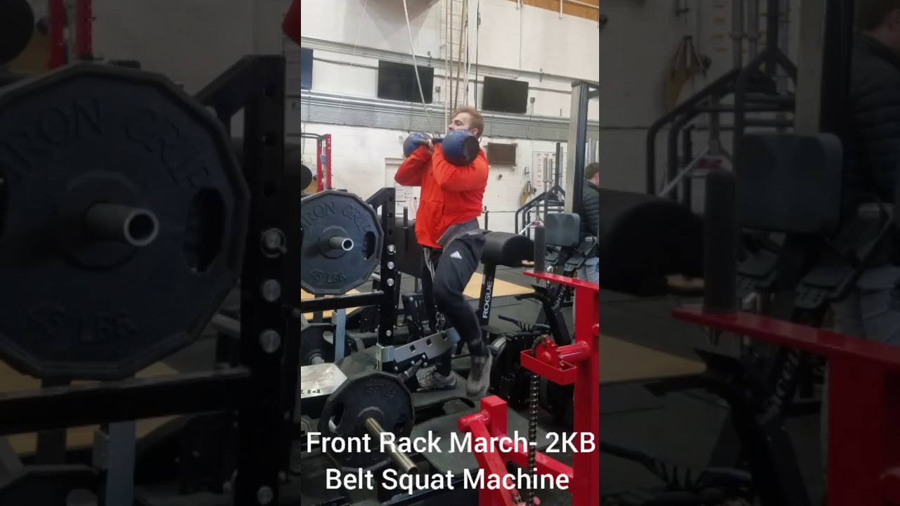 Front Rack March 2KB / Belt Squat Machine - YouTube