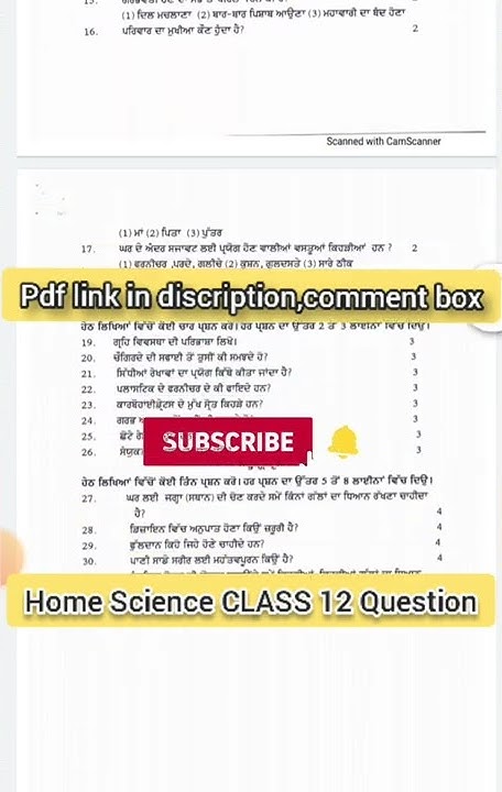 HOME SCIENCE CLASS 10 IMPORTANT QUEATION PSEB TERM 2 - YouTube