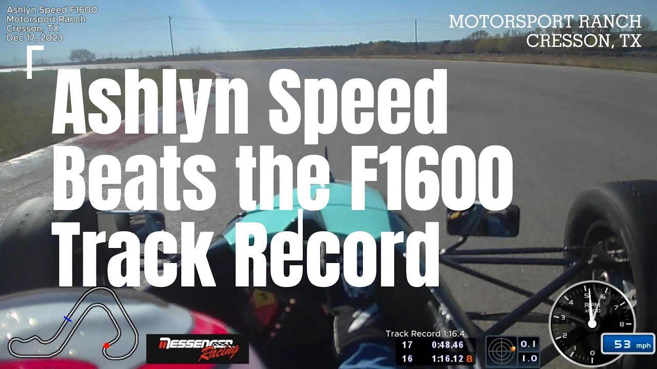 Ashlyn Speed Beats Cresson Track Record in an #F1600 - YouTube