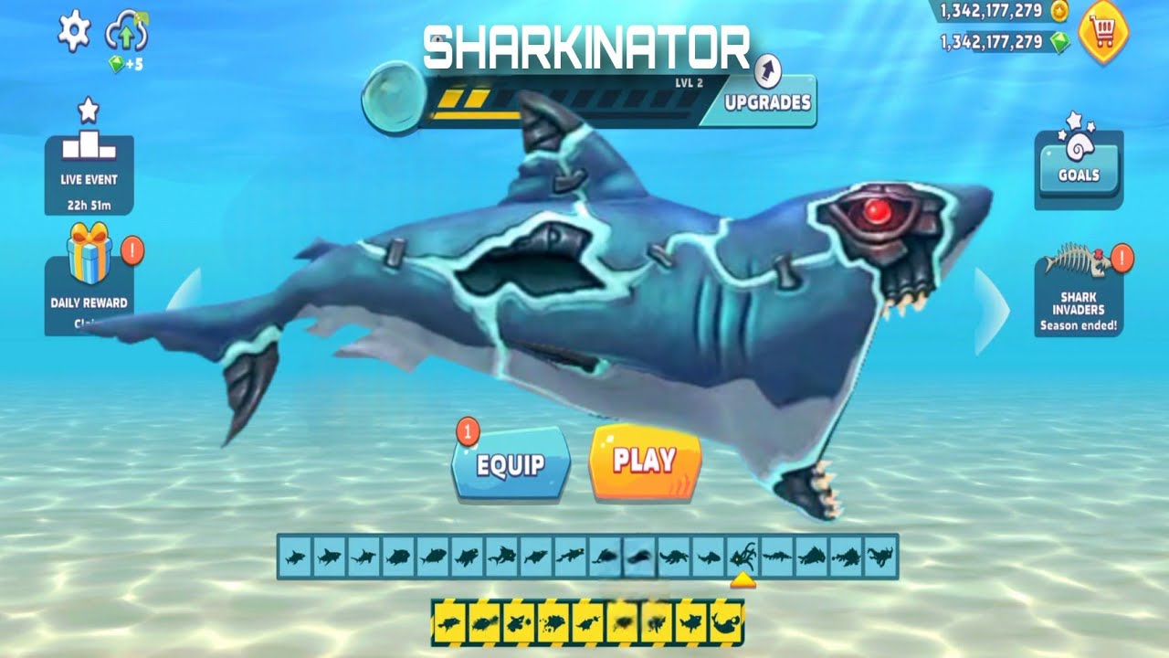 MEGALODON NEW SKIN UNLOCKED (SHARKNATOR) - HUNGRY SHARK EVOLUTION ...