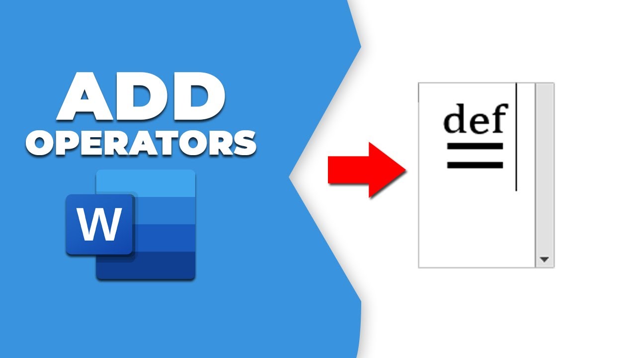 How to add operators in Microsoft word - YouTube