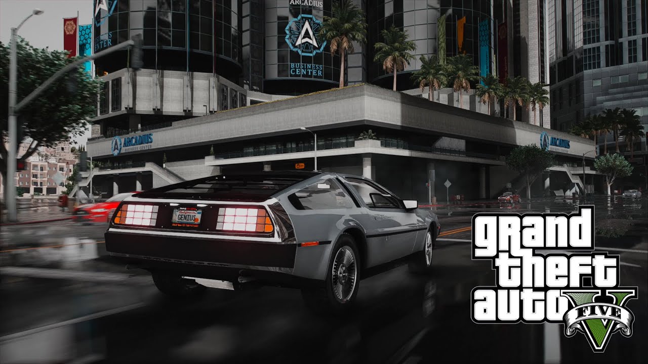 GTA 5 Mod - Delorean DMC - REAL LIFE GRAPHICS Gameplay - YouTube