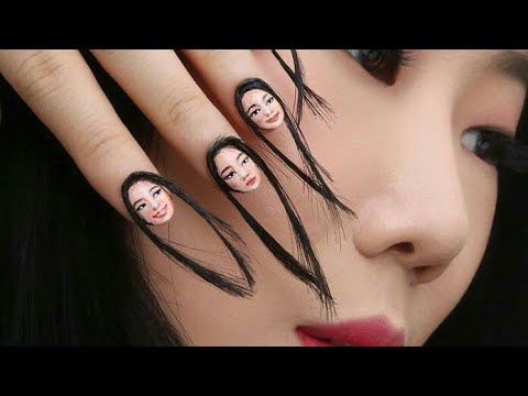 Qeyri adi dırnaq bəzəkləri (öz saçı öz siması)