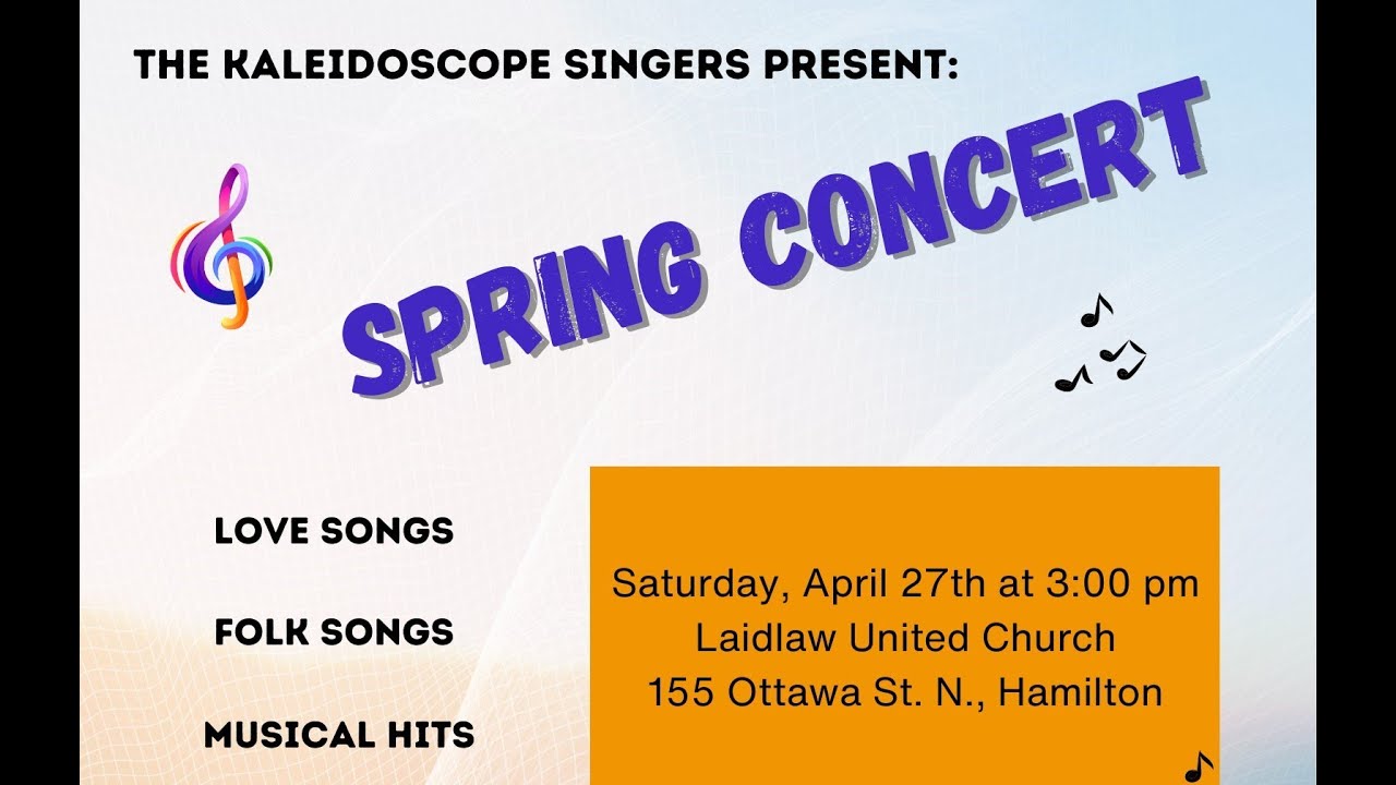 Kaleidoscope Singers Spring Concert, April 27, 2024, 3 p.m. at Laidlaw ...