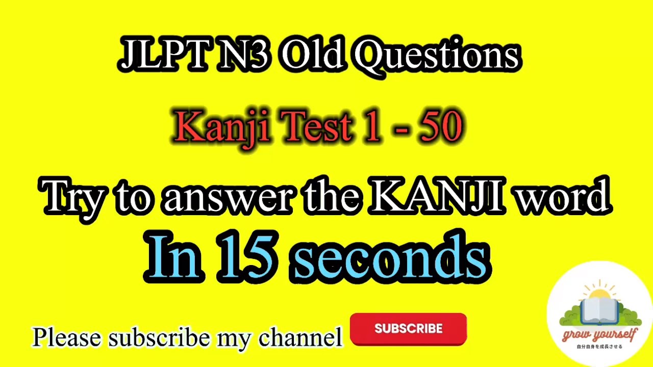 JLPT N3 Kanji Old Questions Test with Answers #kanji #jlpt #oldquestion ...