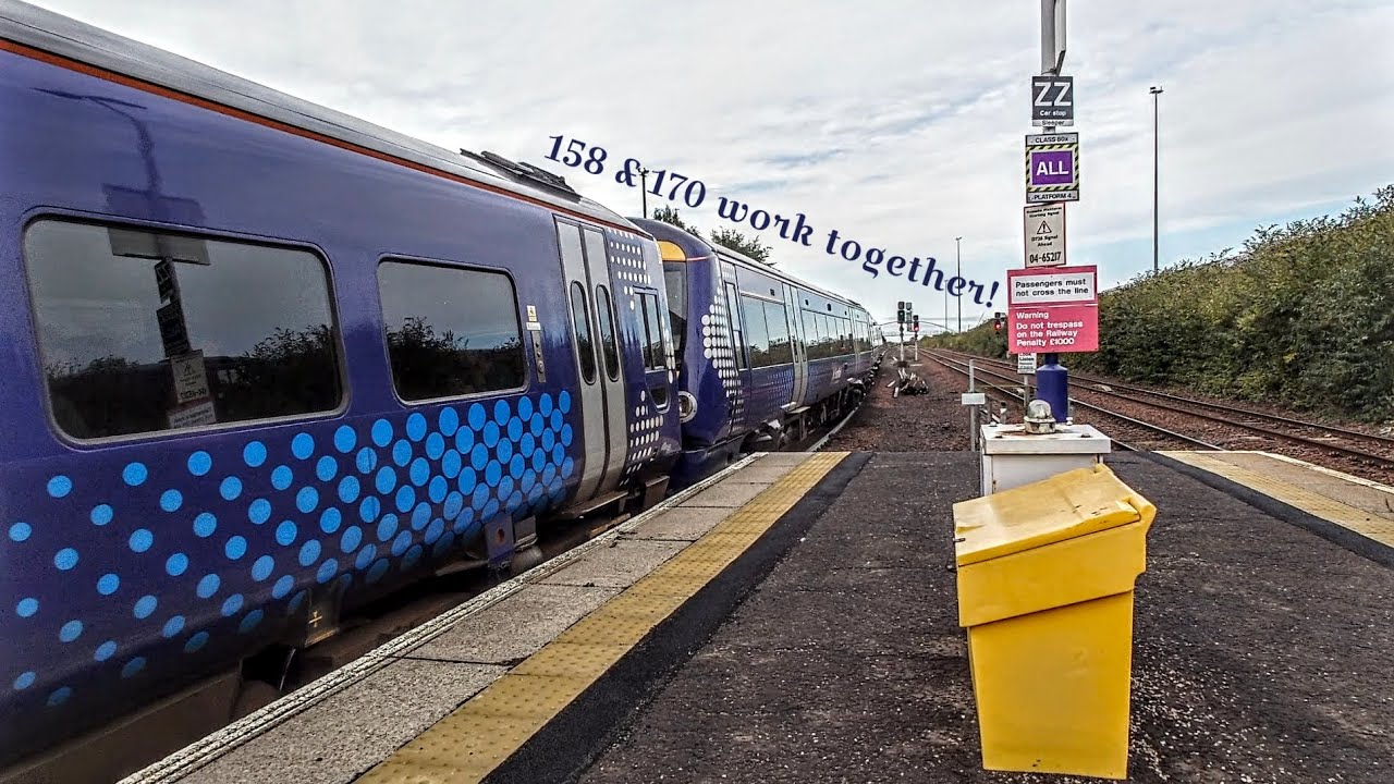 ScotRail Class 170 & 158 fire off together from Dundee! - Departure ...