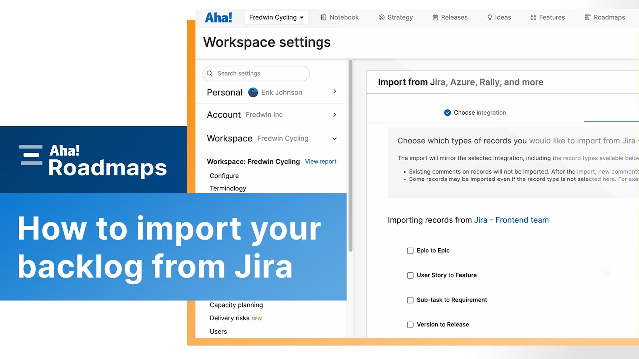 Aha! Roadmaps | How to import your backlog from Jira - YouTube