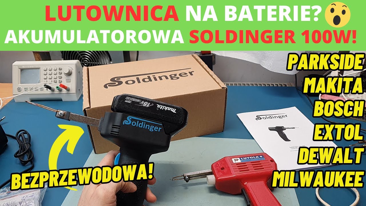Mobilna lutownica transformatorowa Soldinger na baterie Bosch DeWalt Makita Parkside Milwaukee ...