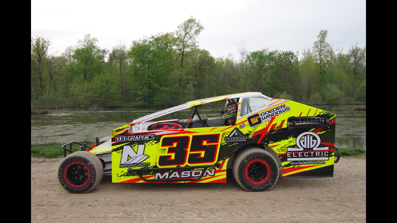 Sportsman heat race at the Big R onboard with Nelson Mason #35 # ...