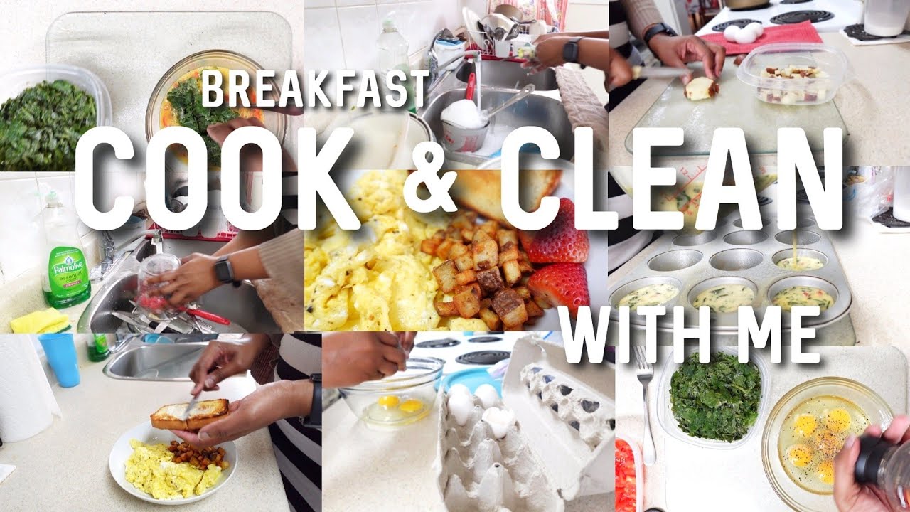 Breakfast Cook and Clean With Me | Washing Dishes #cookandcleanwithme ...