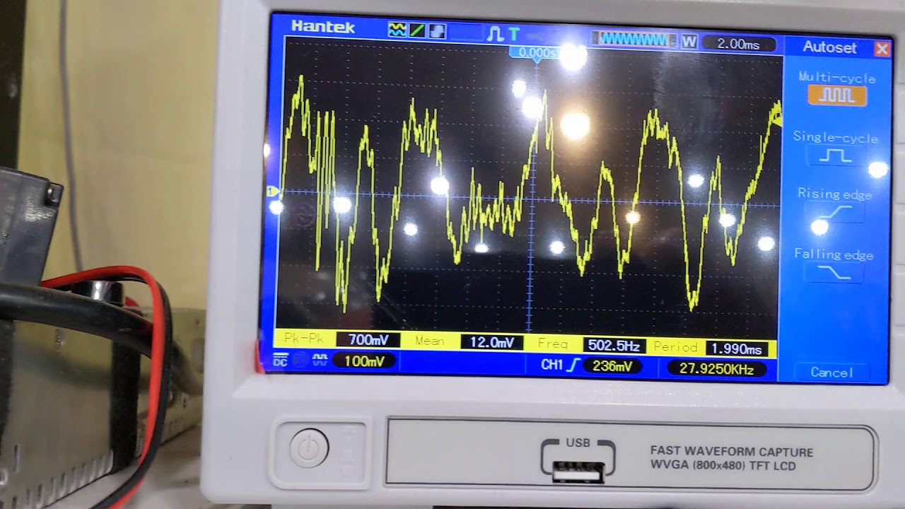 First ever play with my first ever oscilloscope. Watching AM radio and ...