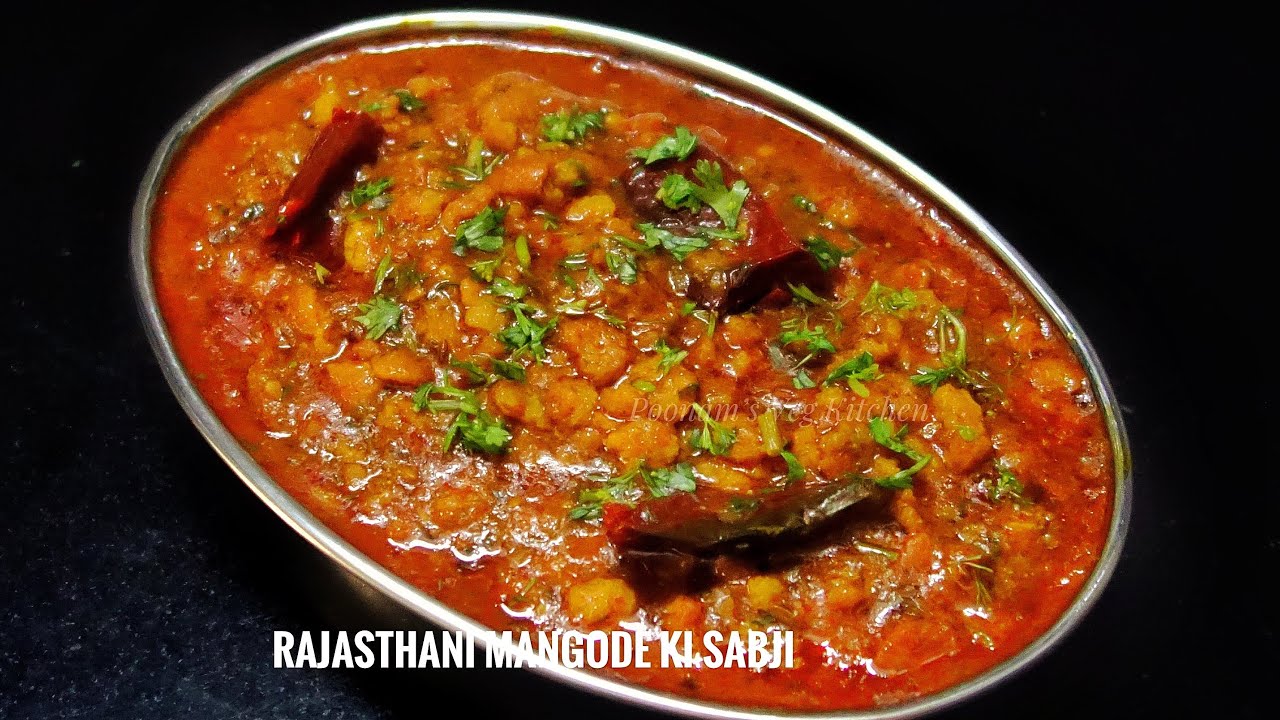 Rajasthani Famous Mangode ki Sabzi | Deep Fried Moong Dal Dumplings ...