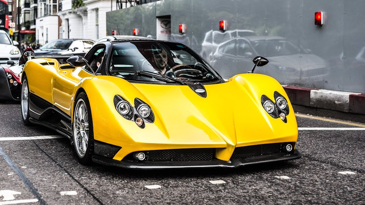 CHASING a $3 MILLION 1 of 25 Pagani Zonda F in London! CRAZY sounds ...