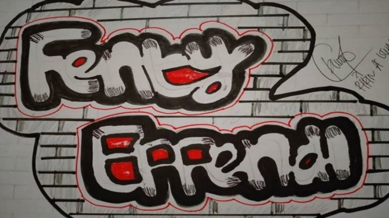 Buat graffiti untuk pemula (Graffiti nama Fenty Effendy. Tapi salah ...