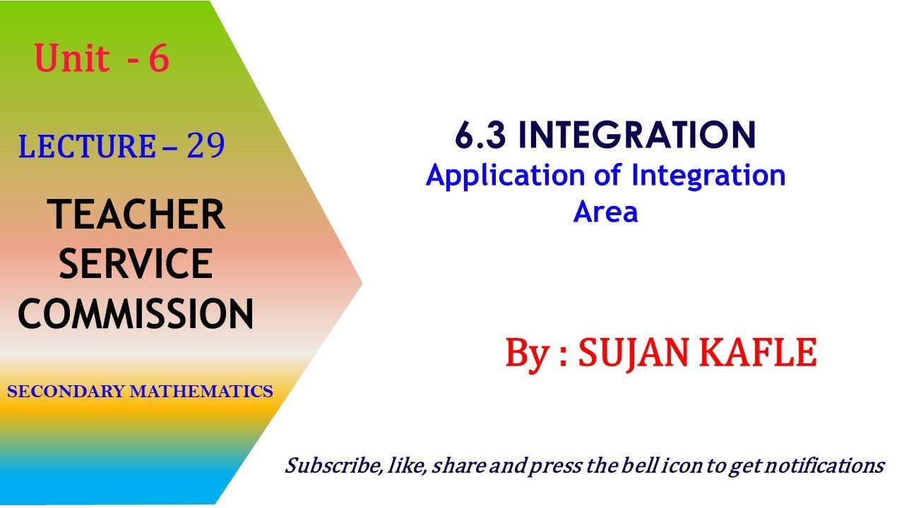 6.3 Application of Integration - Area // Sujan Kafle - YouTube