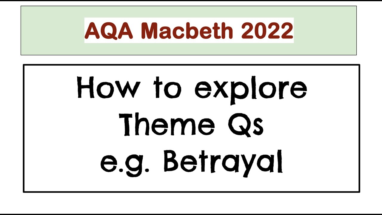 How to Explore Theme Questions in Macbeth (AQA GCSE 2022) - YouTube