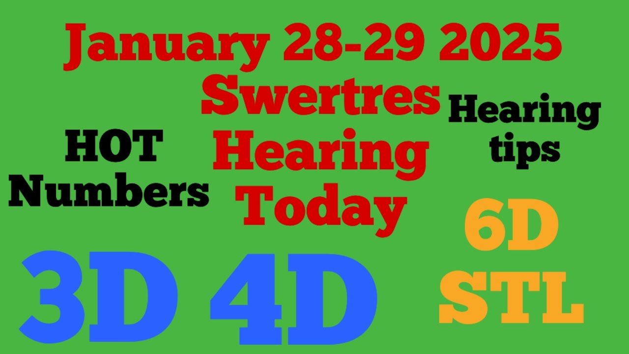 Swertres Hearing Guide Tips 3D 4D 6D and STL January 28-29,2025 - YouTube
