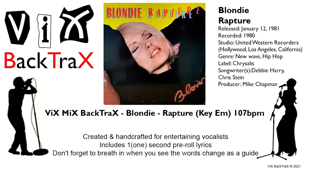 Rapture Karaoke Key Em 107bpm Vix Mix Backtrax Youtube