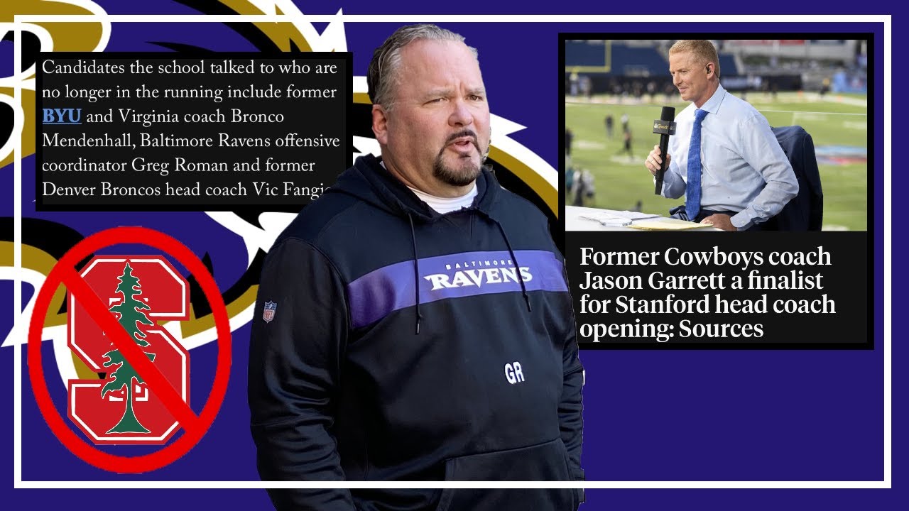 RAVENS OC GREG ROMAN NO LONGER A CANDIDATE FOR STANFORD HEAD COACHING ...