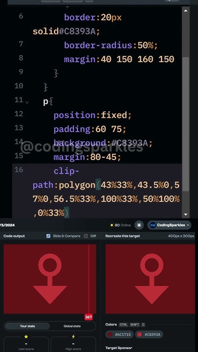 CSS Battle Daily Targets - 24th March, 2024 #html #css #shorts #codingsparkles - YouTube