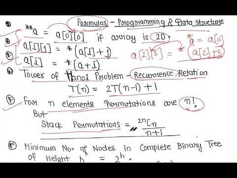 LMR Module- Programming and Data Structure 10 important formulas GATE CS - YouTube