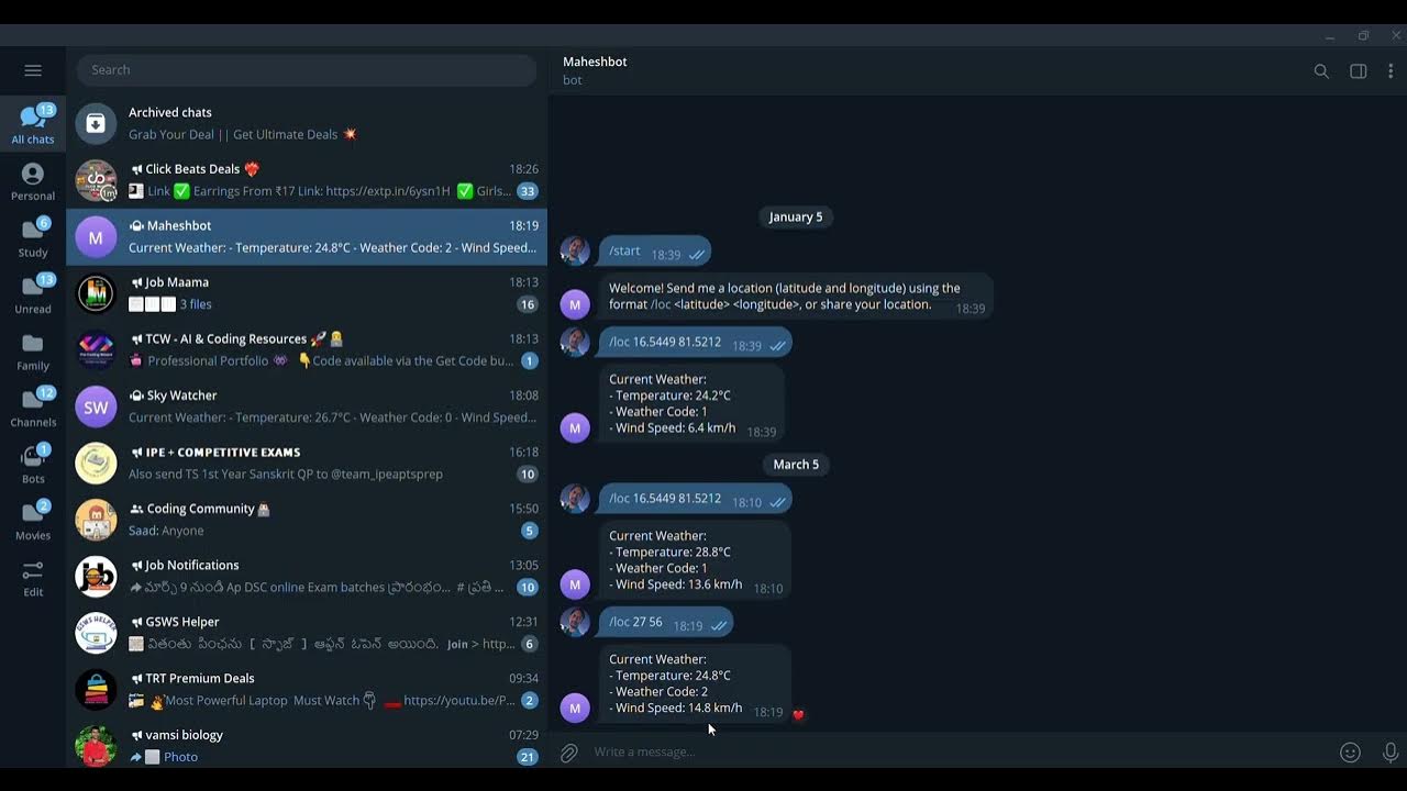 Bulid a Telegram Weather Bot with Firestore Integration using node.js - YouTube