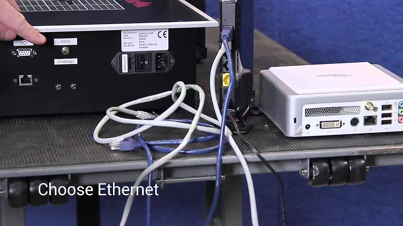 Connecting an RSE series scanner to an Ehternet router - YouTube