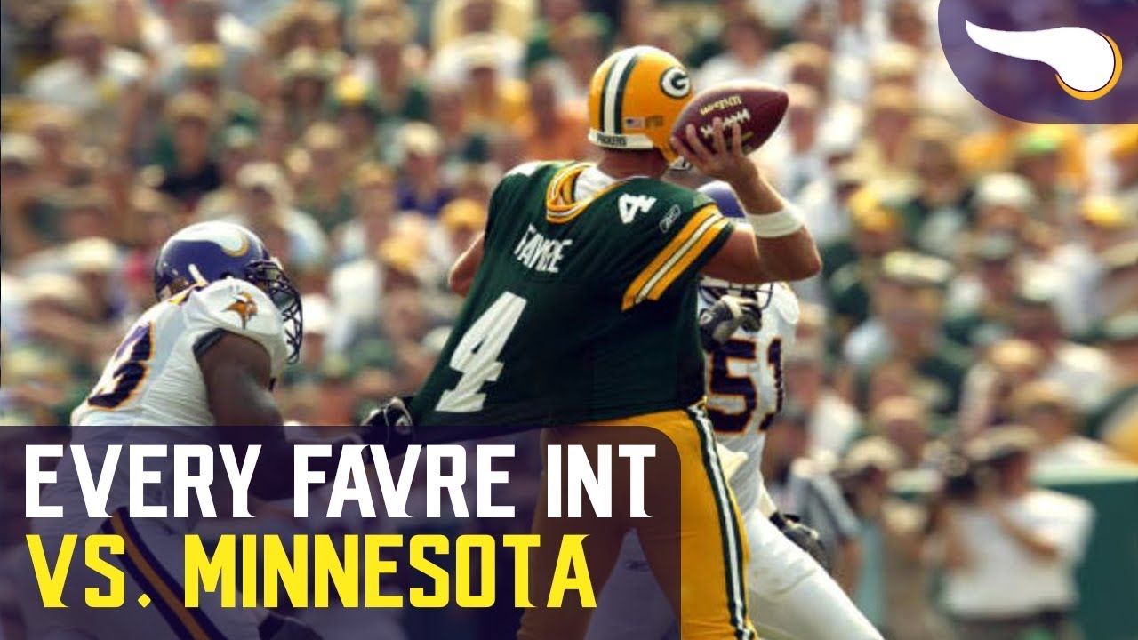 Every Interception Brett Favre Threw Against the Vikings - YouTube