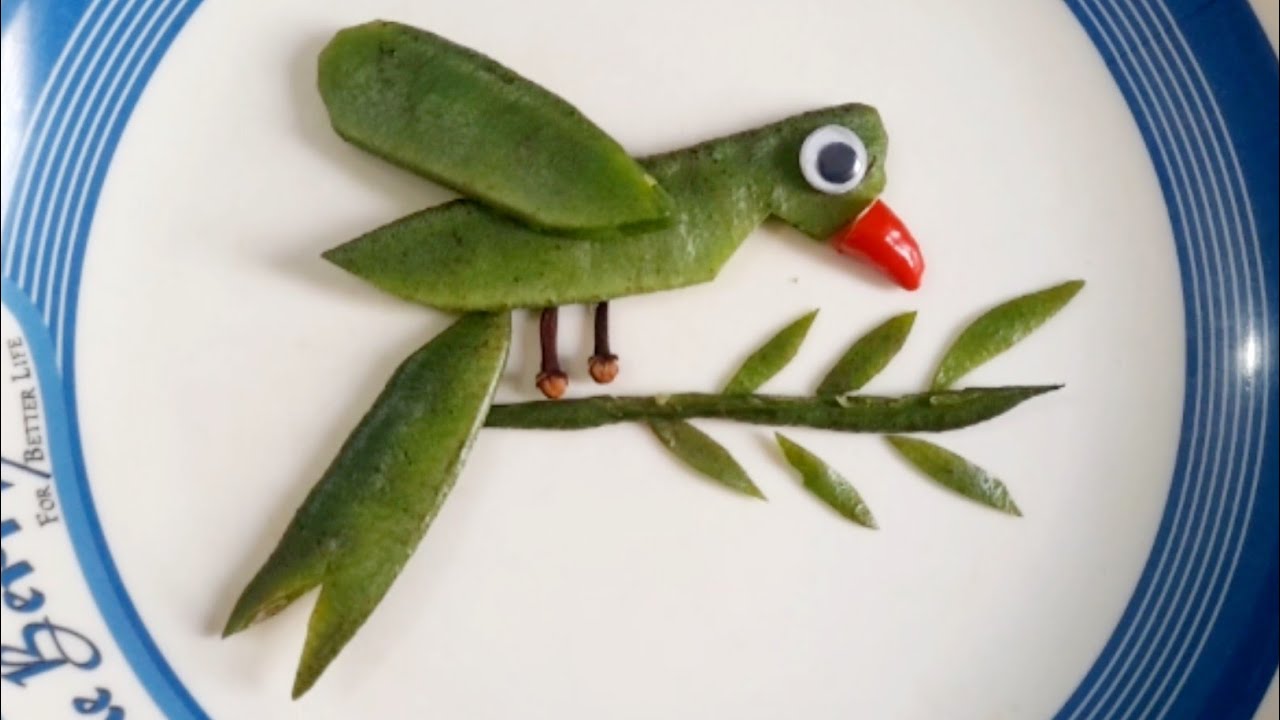 Creative Vegetables Birds Activity | Vegetable Carving With Flat Bean ...