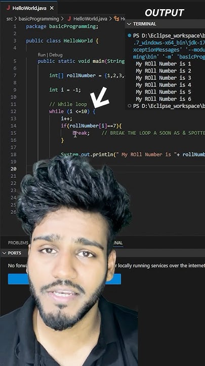 Break and Continue keywords in java programming #coding # ...
