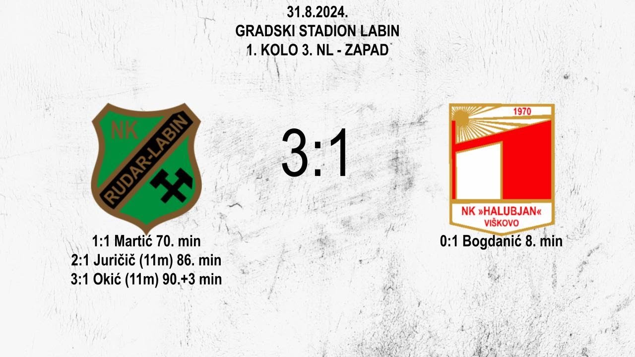 RUDAR vs HALUBJAN 3:1 (1. kolo, 3. NL - Zapad 24/25) - YouTube
