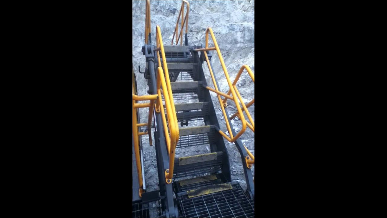 Hitachi excavator stairs - YouTube