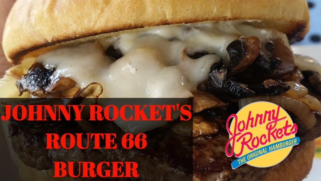 JOHNNY ROCKETS ROUTE 66 BURGER REVIEW! @PeopleVsFood ...