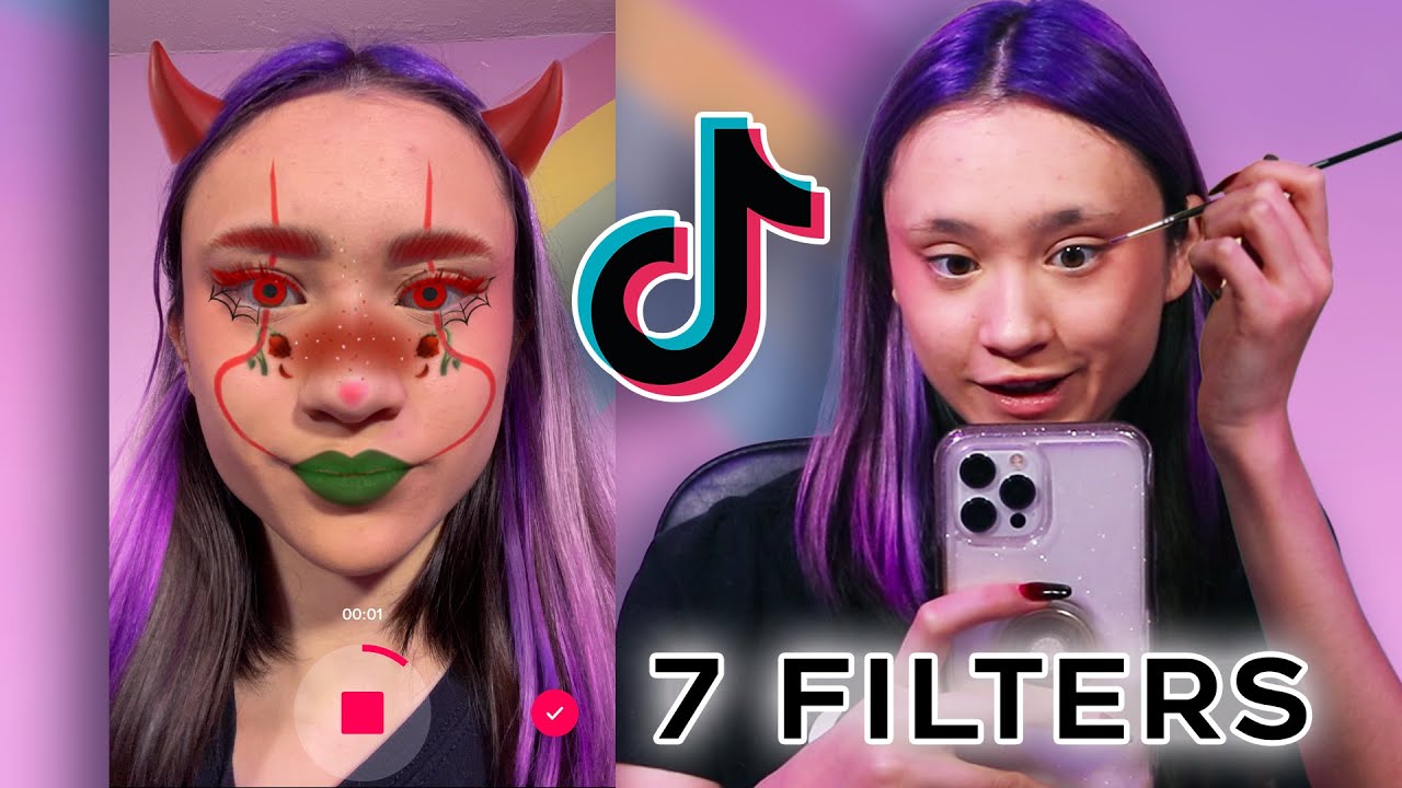 7 TIKTOK-FILTERS BEPALEN MIJN HALLOWEEN MAKE-UP - YouTube